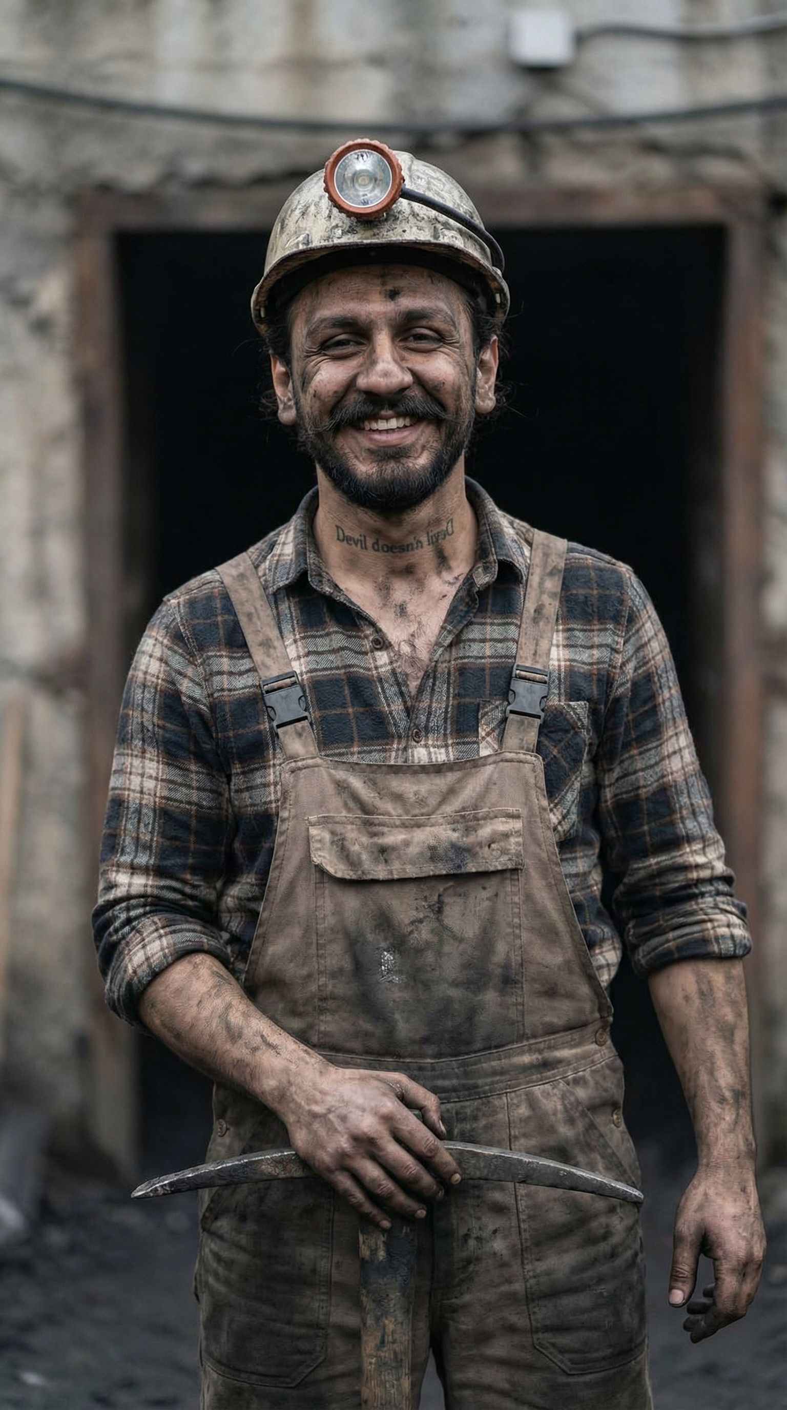 Nano Banana prompt: gorgeous man dressed as miner, dirty ...