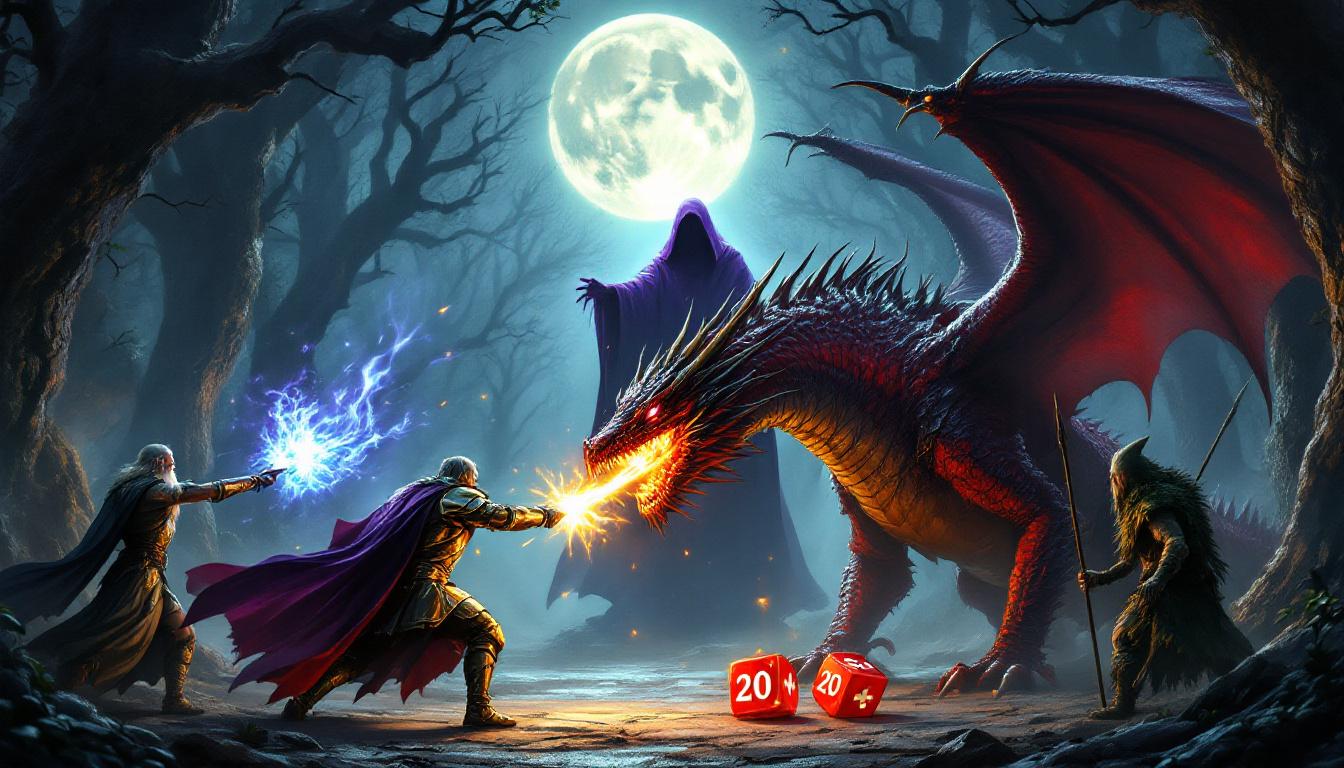 FLUX prompt: A battle scene in a moonlit forest, moonligh...