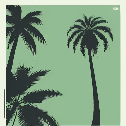 DreamShaper prompt: A variation of a palm tree depicted i...