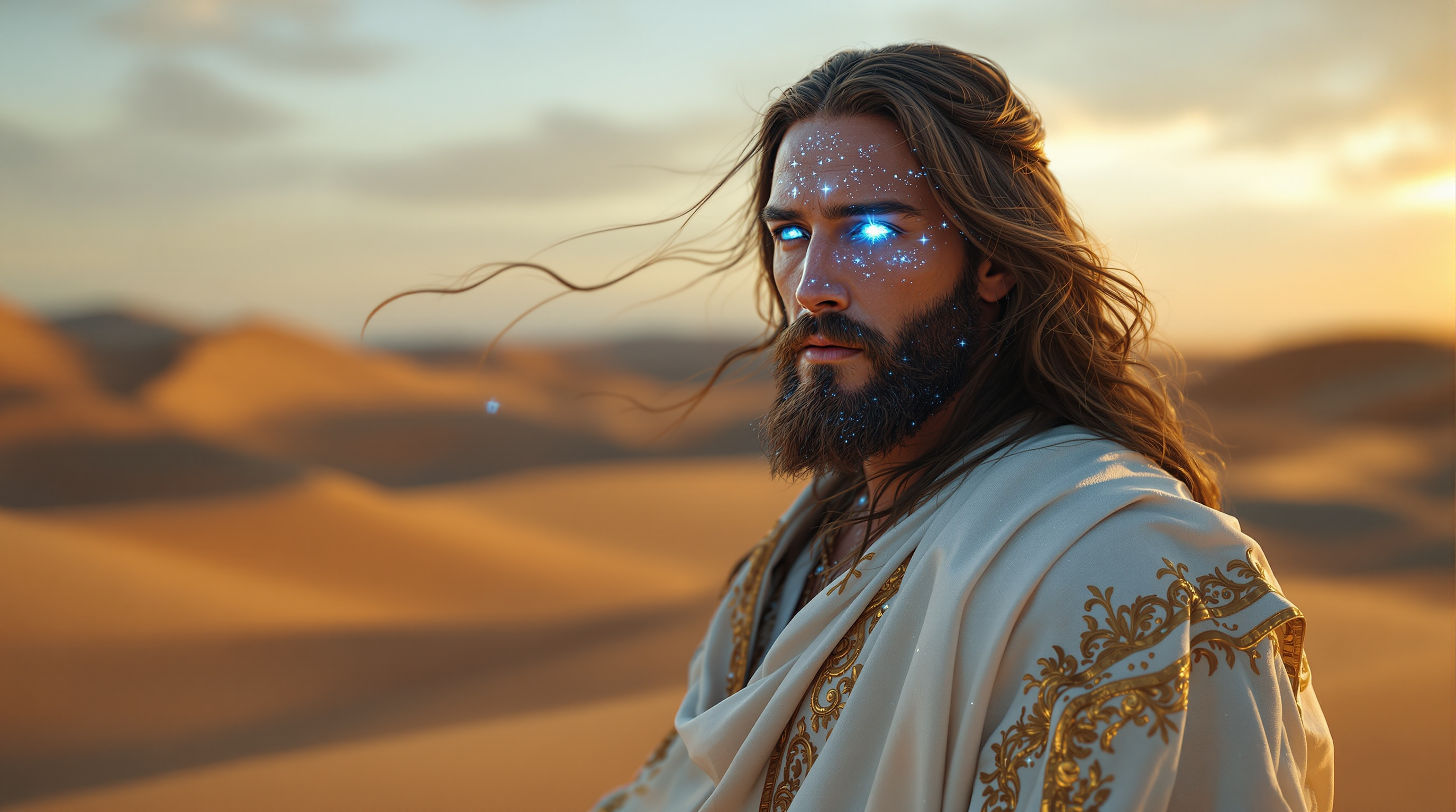 FLUX prompt: A hyper-realistic picture of Jesus Christ st...