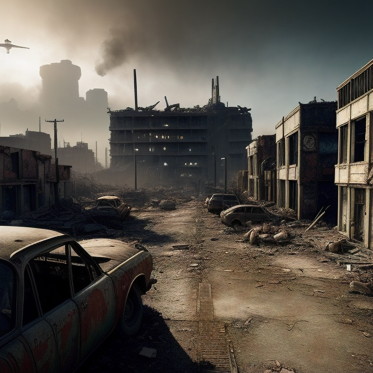 Stable Diffusion prompt: post apocalyptic city, fallout,