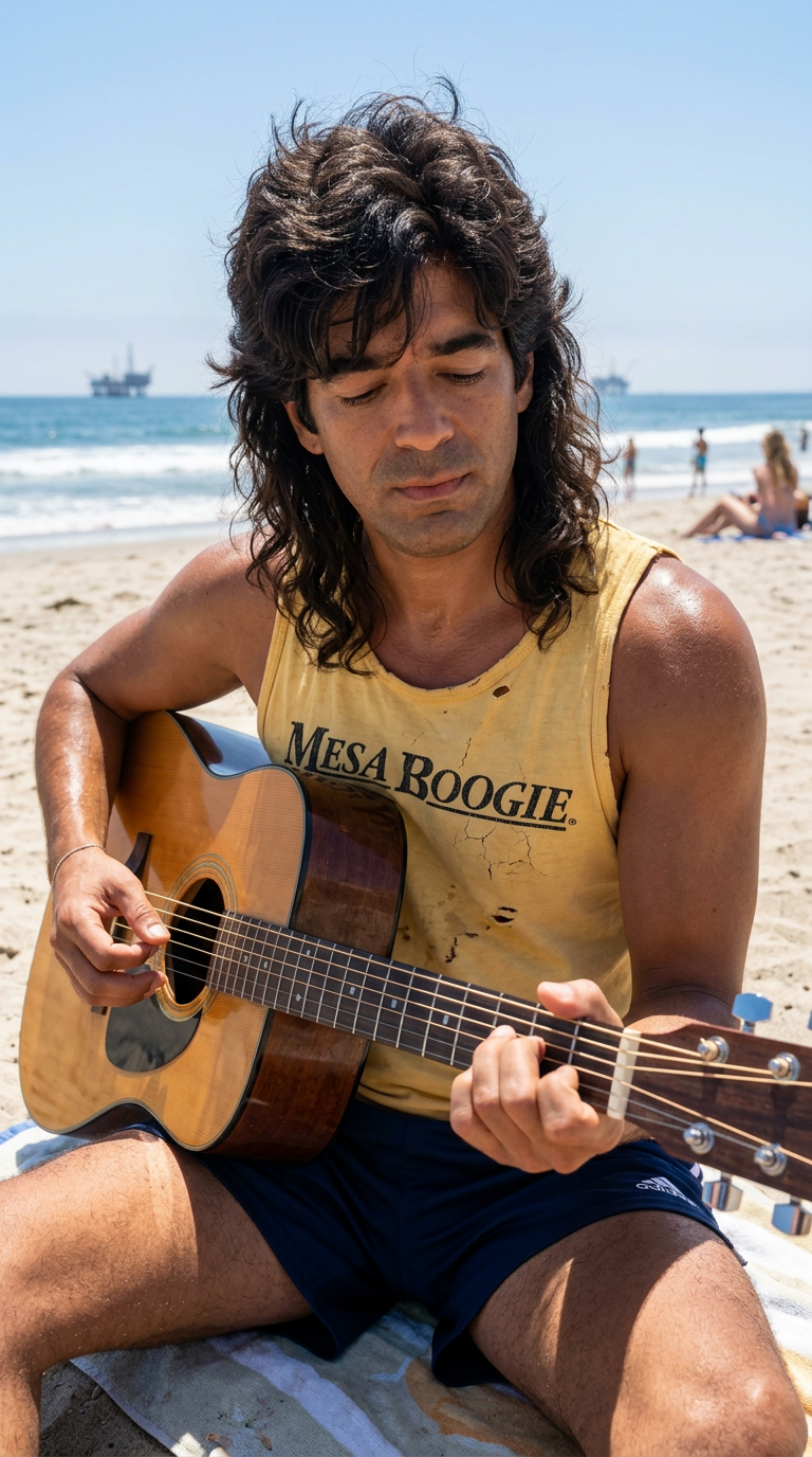 Nano Banana prompt: Close up of a Rock guitar player at l...