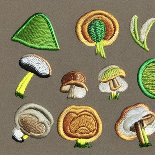 Stable Diffusion prompt: Hyper realistic embroidered mush...