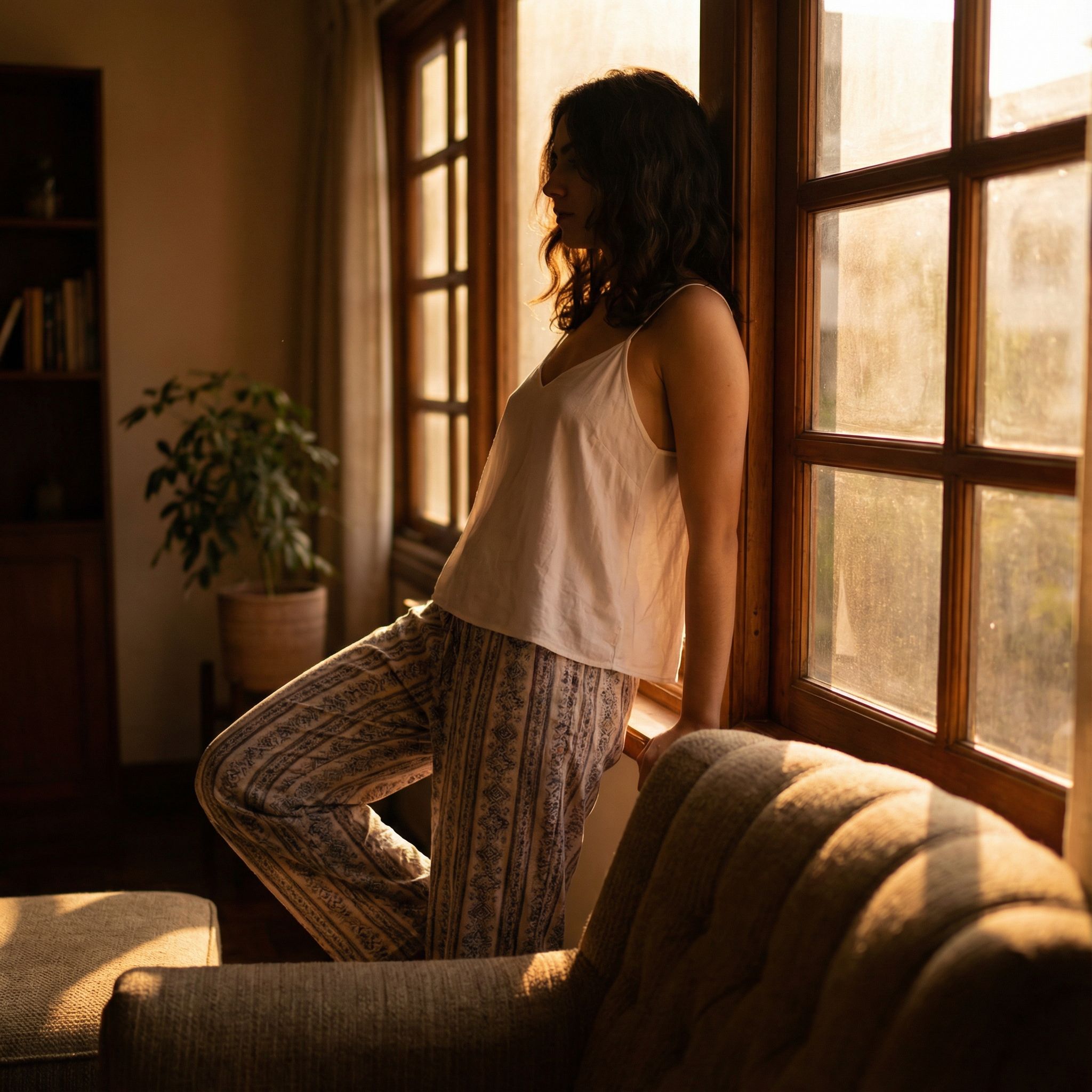 Nano Banana prompt: A fit 25yo woman with wavy, medium-le...