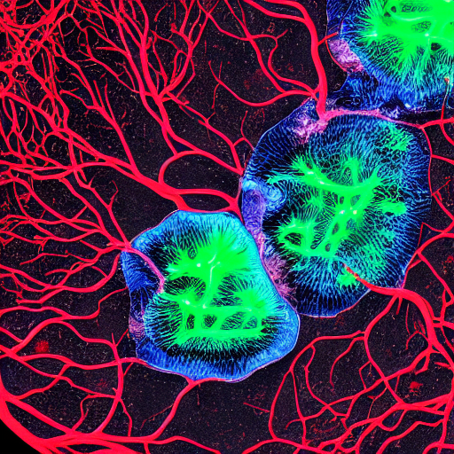 Stable Diffusion prompt: DALL·E 2 style, Purkinje cell in...