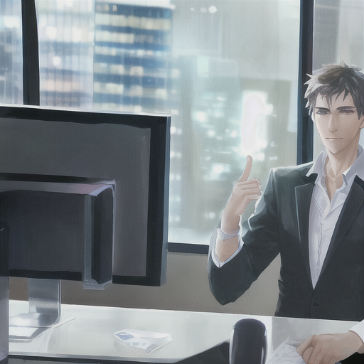 Anything prompt: businessmen solve the problem in office