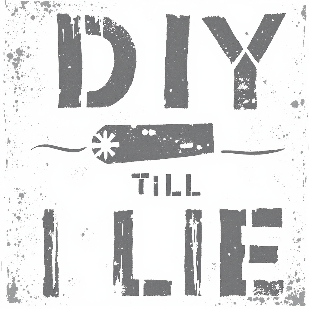 FLUX prompt: “DIY Till I Lie.” Cricut blade icon + glue ...