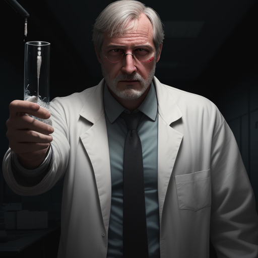 DreamShaper prompt: a photo of lab, A bad man professor ...
