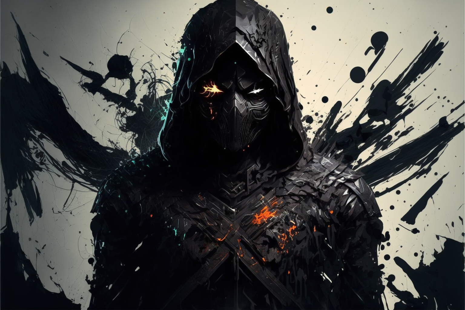Midjourney prompt: inkblot::5 reaper from overwatch::4 ul...