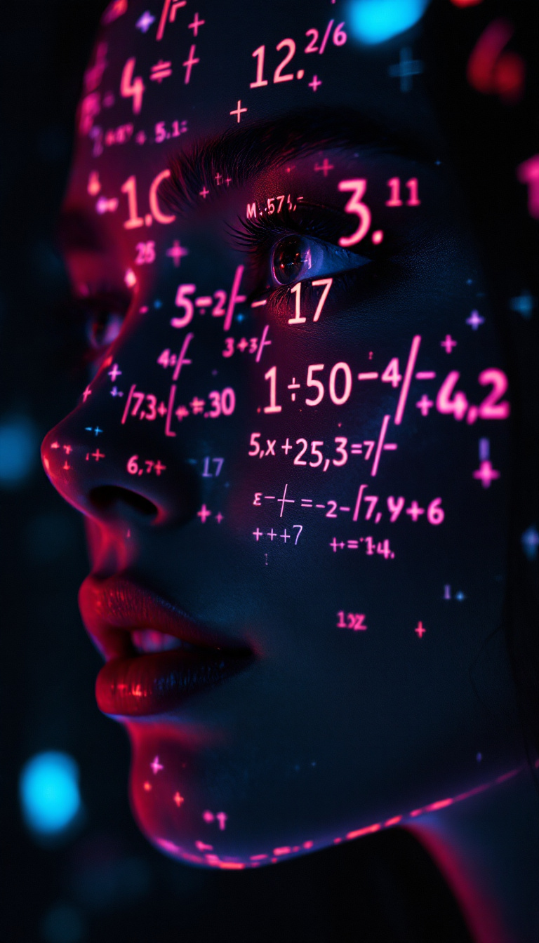 FLUX prompt: Shadowrun Math Projection - A close-up of a ...