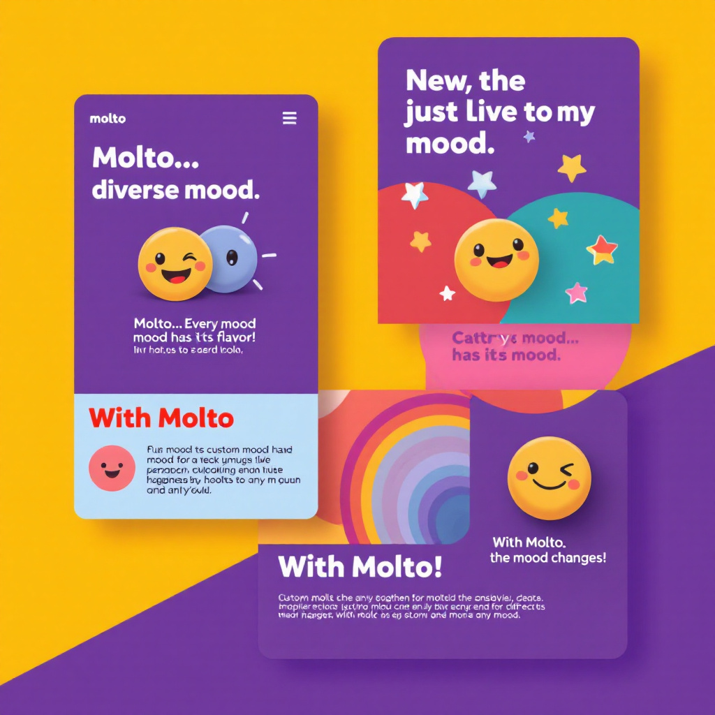 FLUX prompt: Create social media posts for Molto focusing...