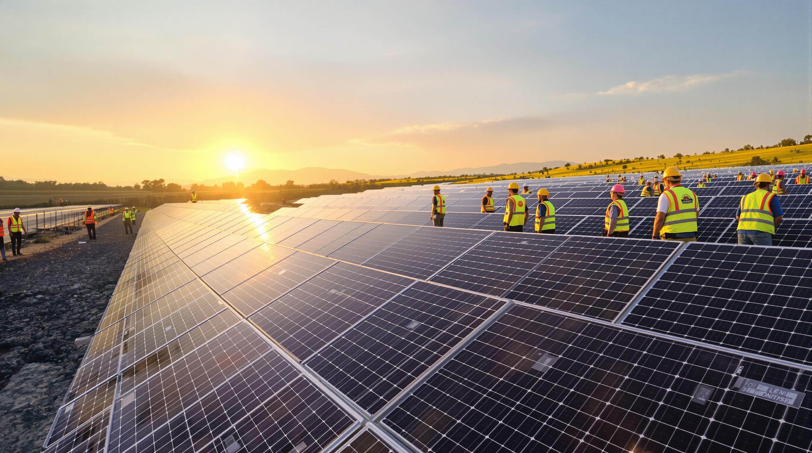 FLUX prompt: /imagine prompt: Photorealistic solar farm i...