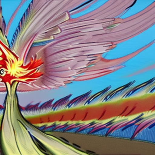 Stable Diffusion prompt: Drawing of a phoenix, rebirthing...