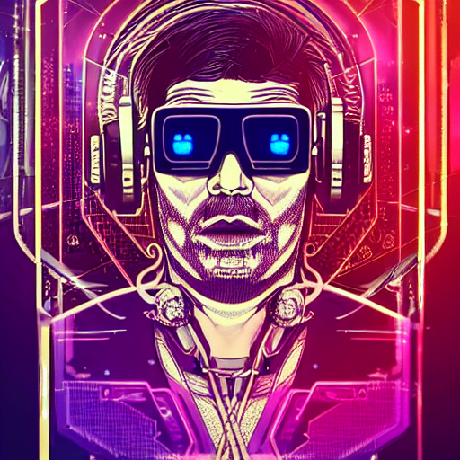 Stable Diffusion prompt: nft style, cyberpunk, synthwave,...