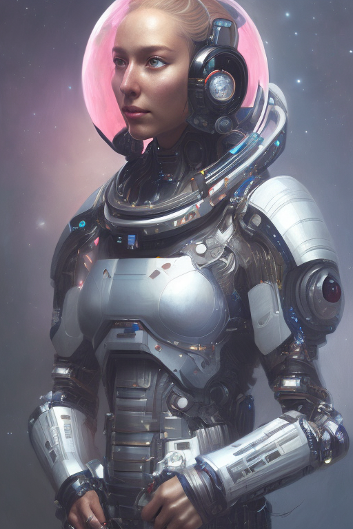 Openjourney prompt: A portrait of a female space warrior ...