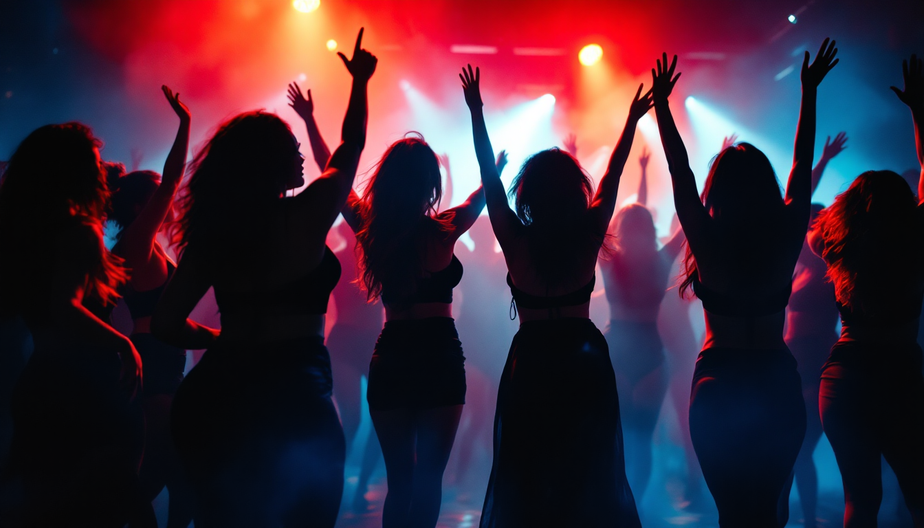 FLUX prompt: Group of Stunning Curvy young Women dancing ...