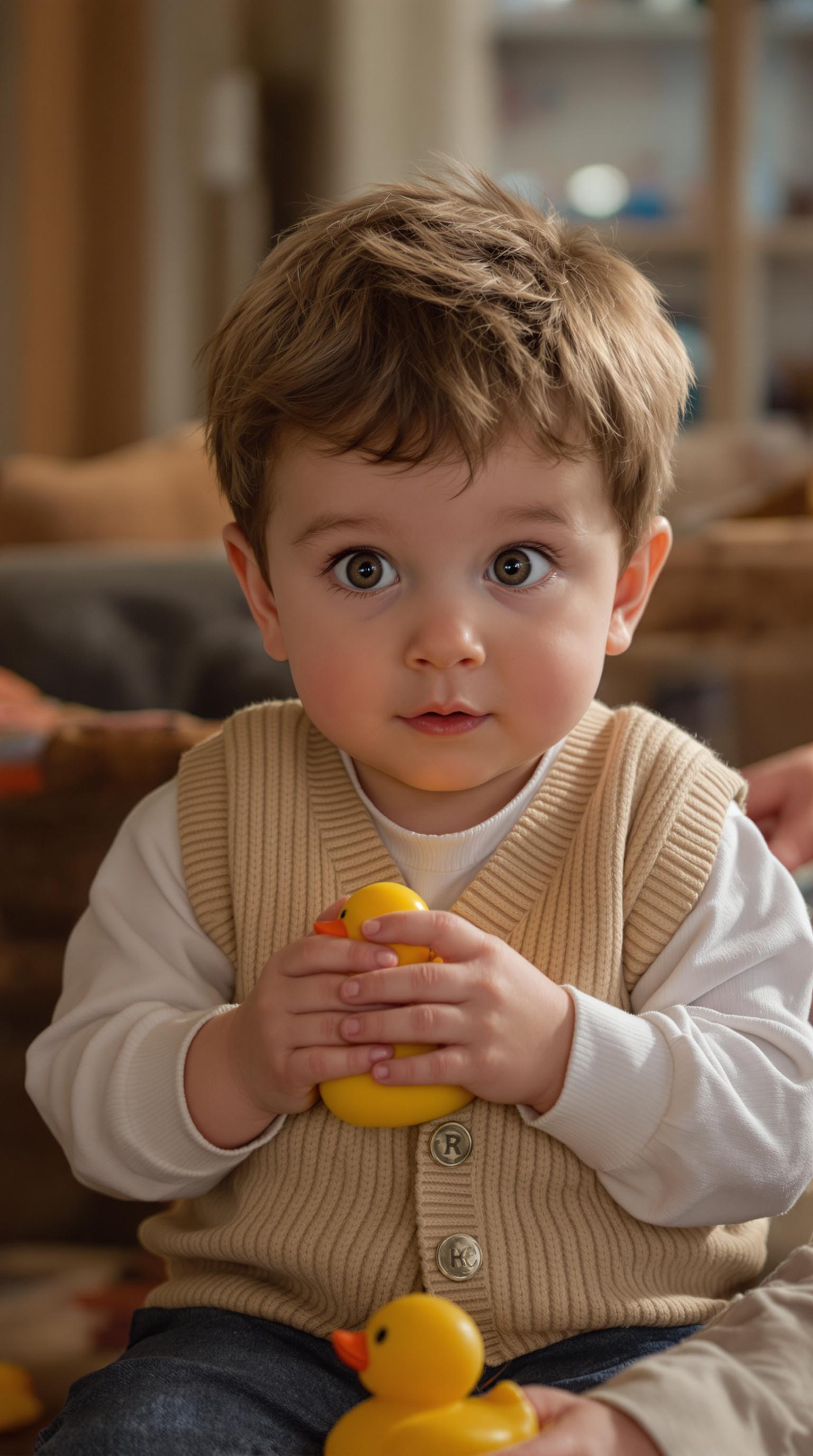 FLUX prompt: Portrait of toddler boy as baby Chandler Bin...