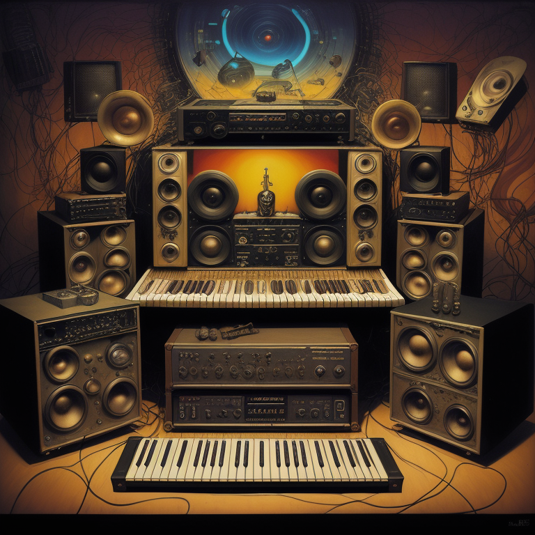 DreamShaper prompt: music Album cover picture, jazz, surr...