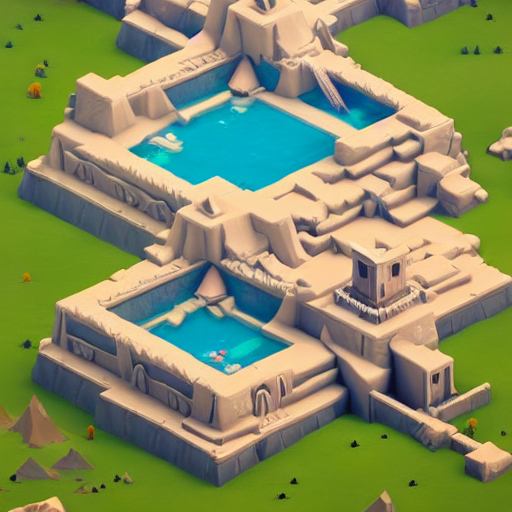 Stable Diffusion prompt: a cute little matte low poly iso...