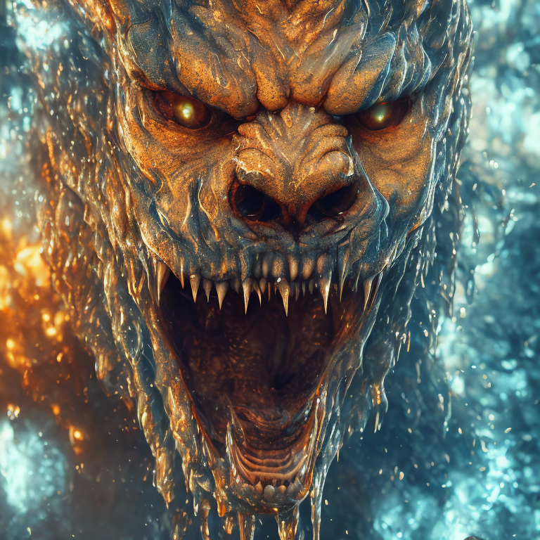 Openjourney prompt: POWERFUL scary look sabertooth made o...