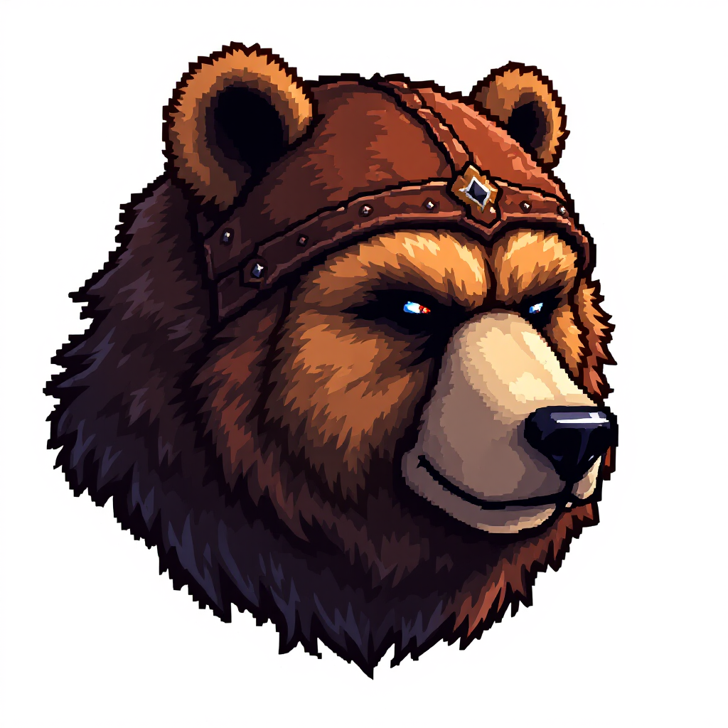 FLUX prompt: Create a pixel art sprite of a leather and f...